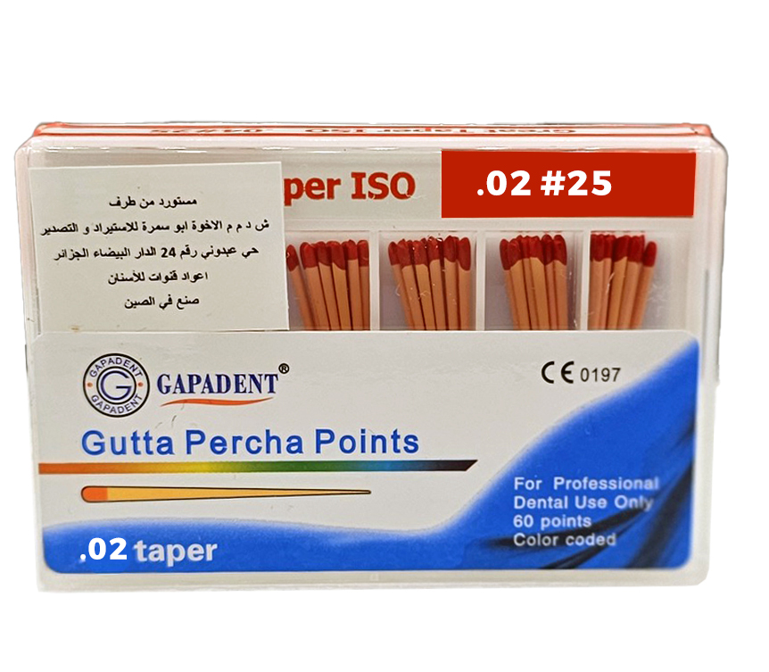 Pointes de Gutta-Percha 2% pour Obturations Endodontiques Efficaces